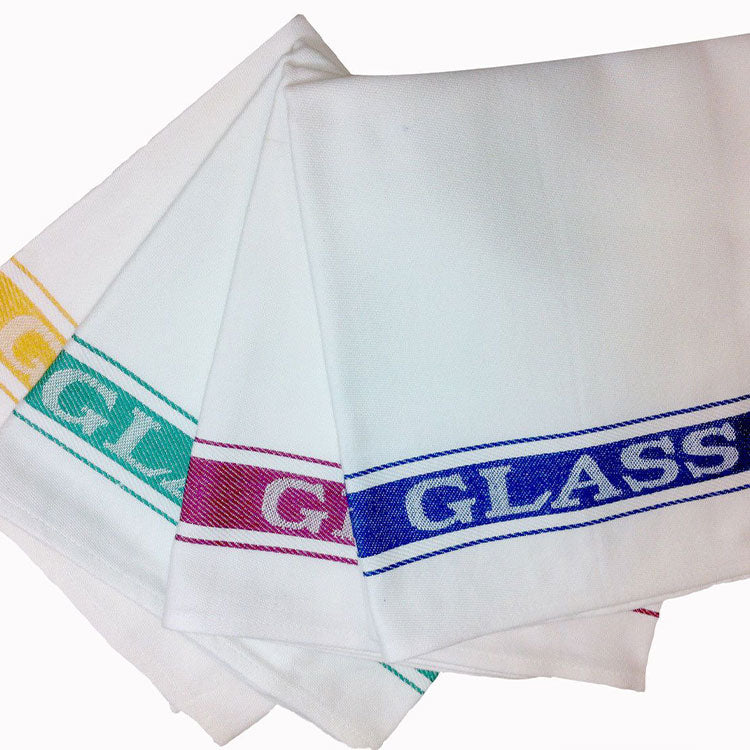 Pack of 10 Cotton Rich Glass Cloth / Tea Towels | Catering Restaurant ...