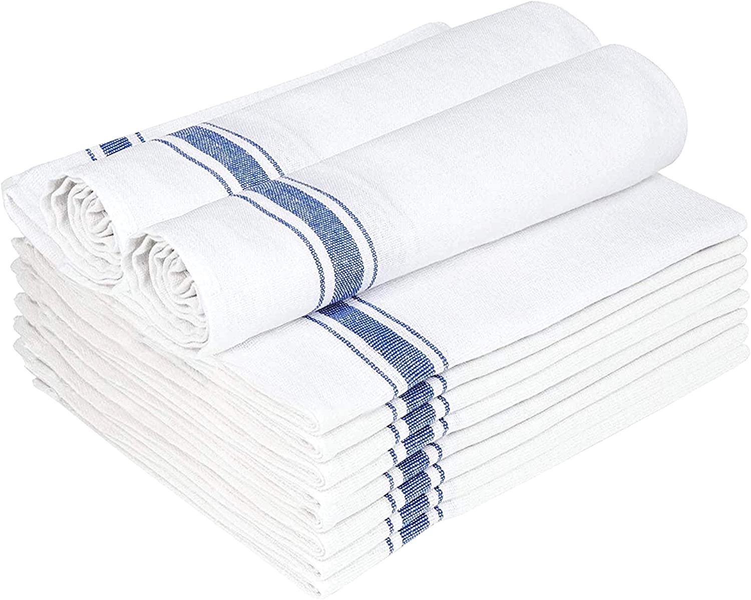 Kitchen Cloths | Pack of 10 | 100% Cotton Blue Stripe | Free Delivery ...