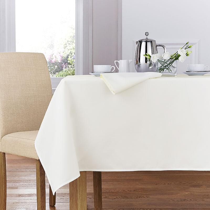 100% Polyester Plain Table Cloth - Ivory – A & B Traders